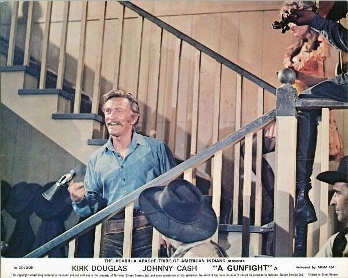 A Gunfight 1970 Kirk Douglas shows off his gun skills in saloon 8x10 ...