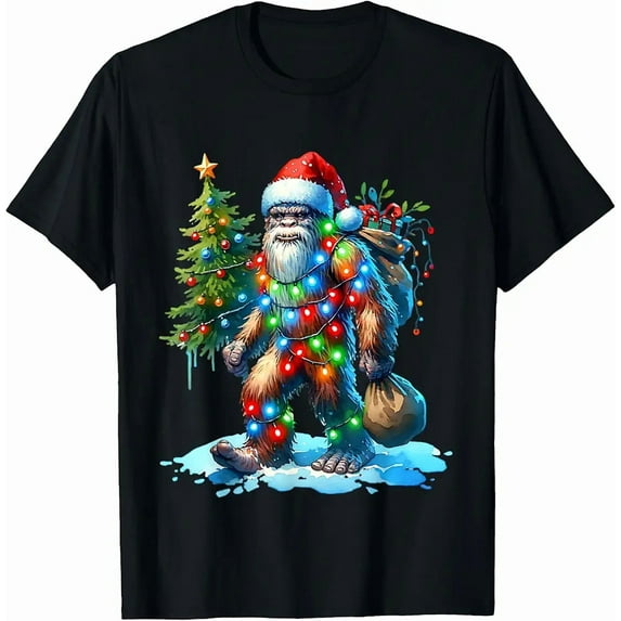 A Hairy Sasquatch with a Festive Holiday Tree A Myth Unisex T-Shirt, up ...