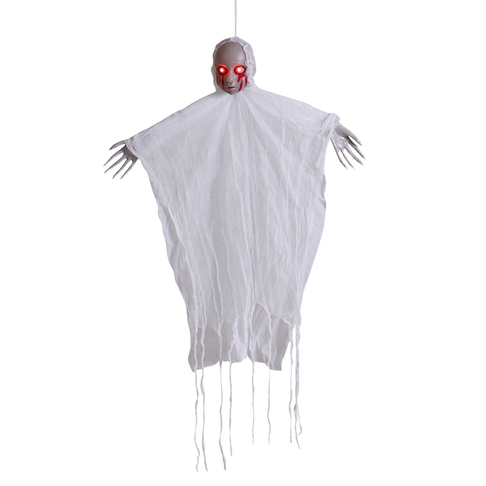 A Halloween Hanging Ghost Decoration With Glowing Eyes Shaking Function ...