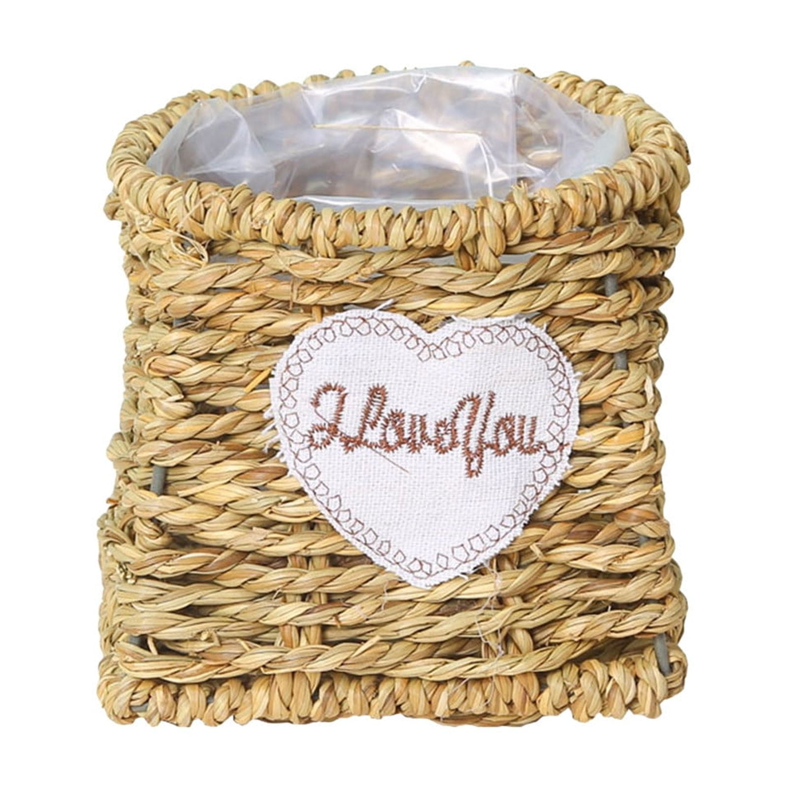 A Hand Woven Straw Flower Pot Planter For Succulent Plants Balcony ...