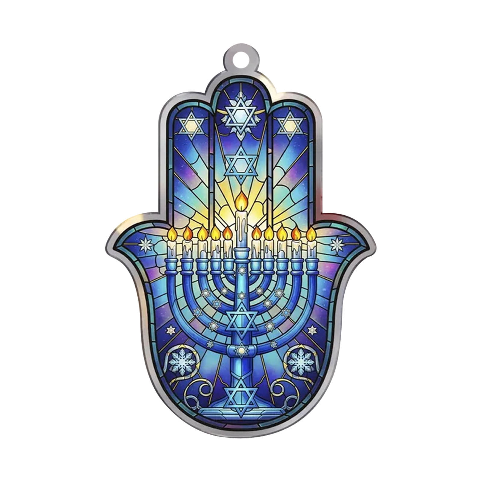 A Hanukkah Suncatchers For Window Decoration With Traditional Symbols ...