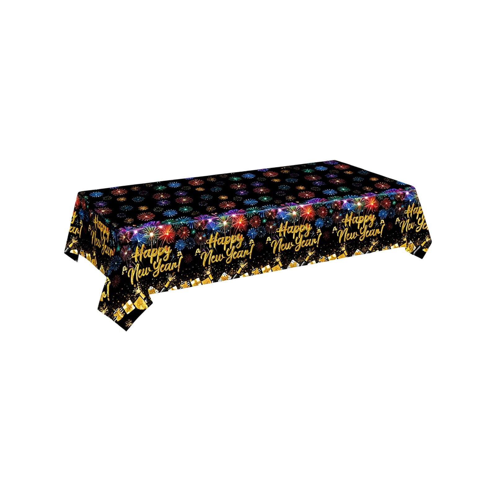 A Happy New Year Plastic Tablecloth Design A Waterproof Disposable ...