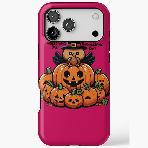 A Happy Thanksgiving Day Pumpkin Turkey Themed iPhone 11 through 17 Pro ...