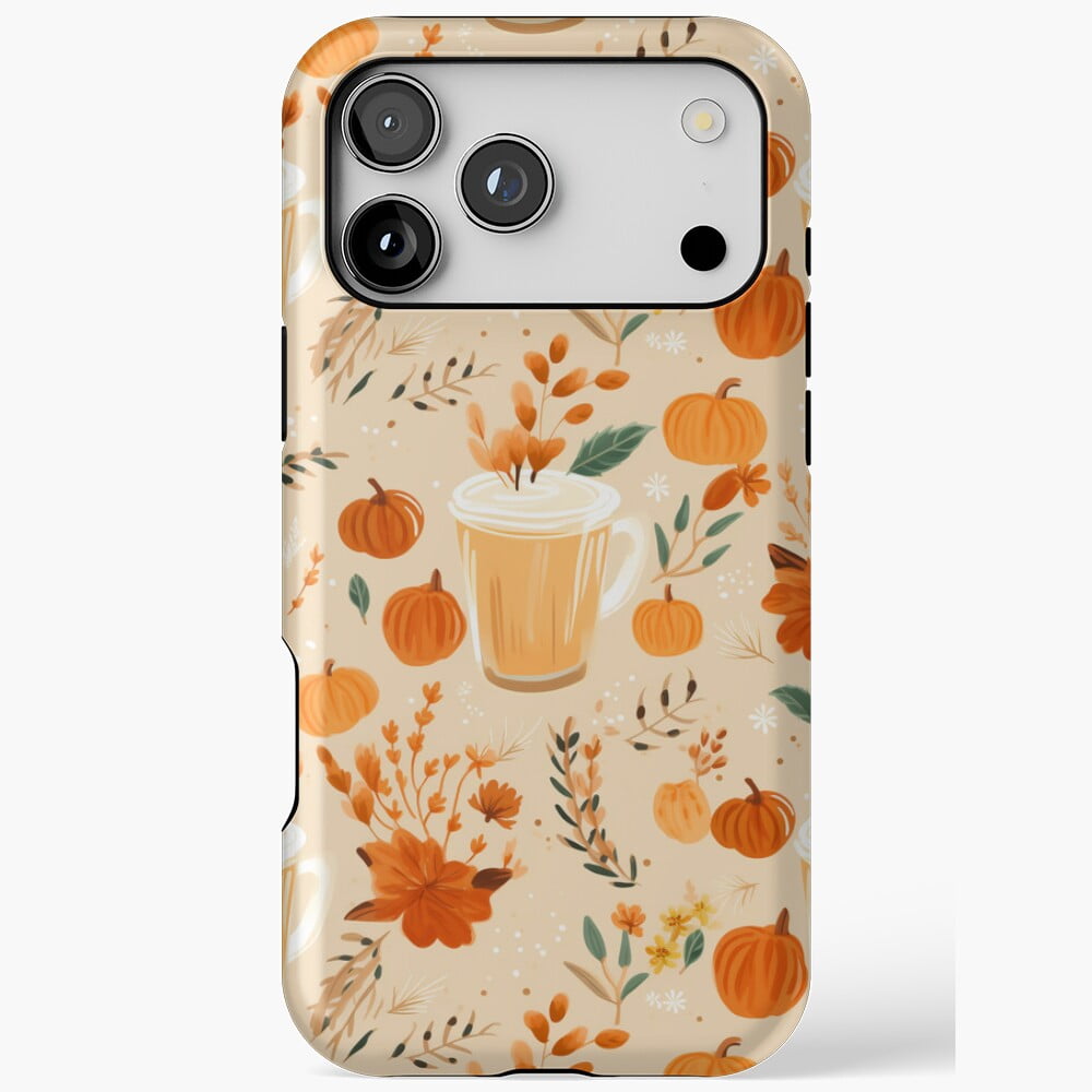 A Harvest Sips Pumpkin Spice Latte Floral Art iPhone 11 through 17 Pro ...