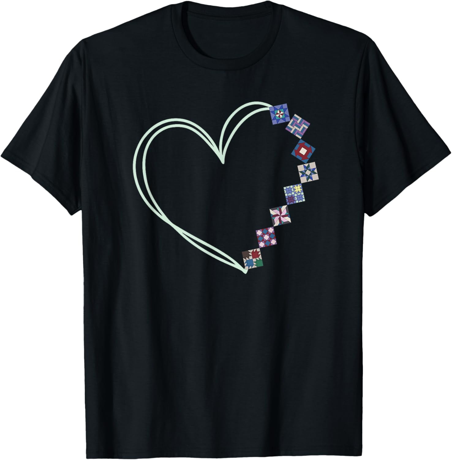A Heart Made of Quilt Blocks Quilting T-Shirt - Walmart.com