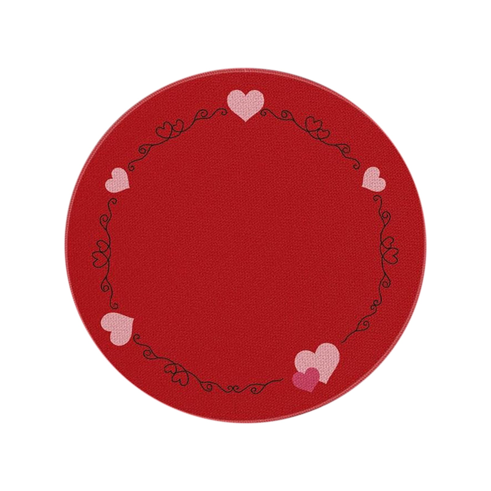 A Heart Shaped Round Placemat Set 14.2 Inch Wrinkle Resistant Linen ...