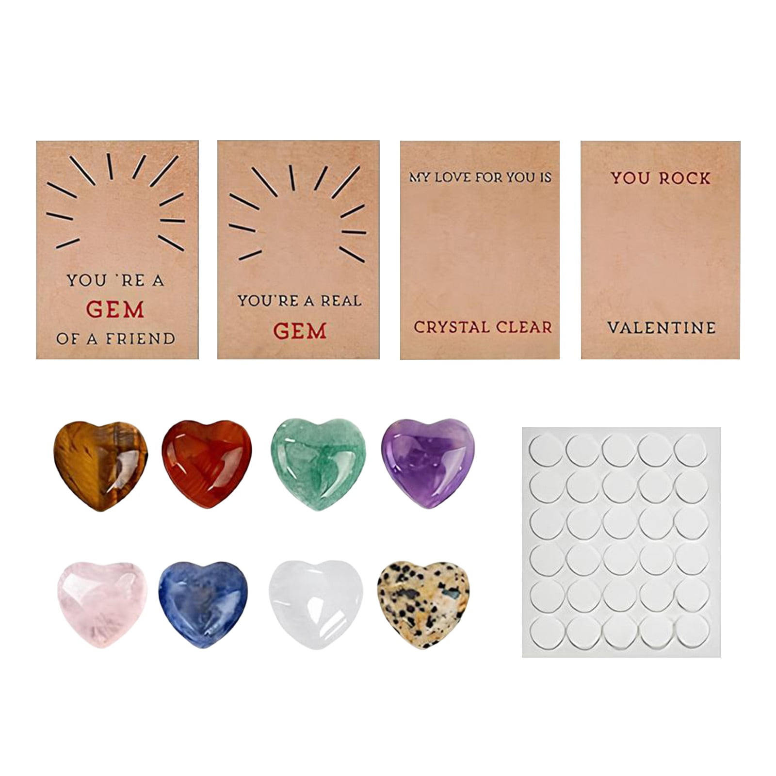 A Heart Shaped Stone Gift Card Set With Inspirational Message Tokens ...