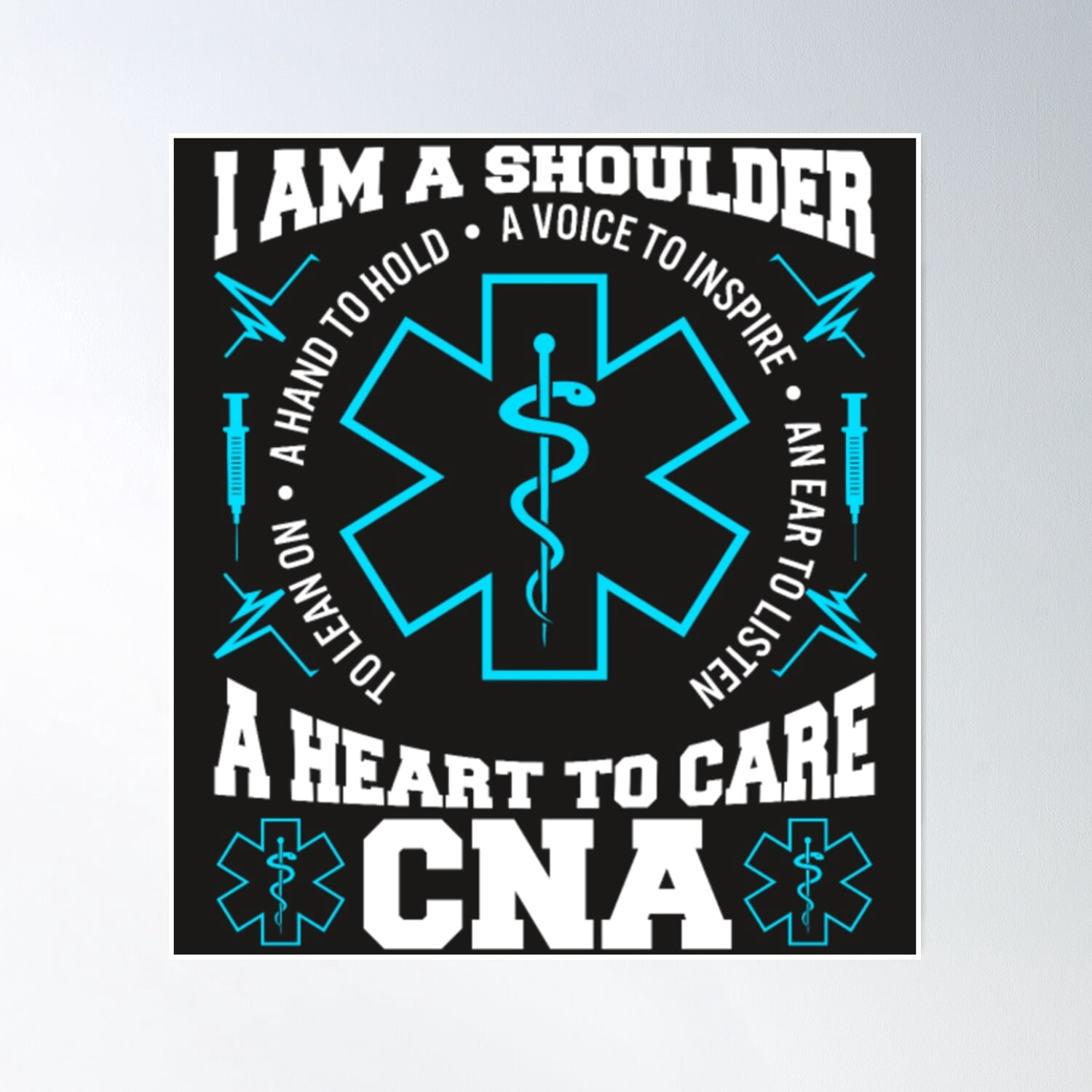 A Heart To Care Cna Nurse Job Poster Wall Art, Modern Wall Decor, 8x12 ...