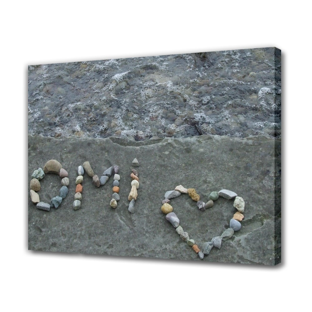 A Heart-shaped Pattern Formed By Pebbles Canvas Poster Bedroom Decor ...