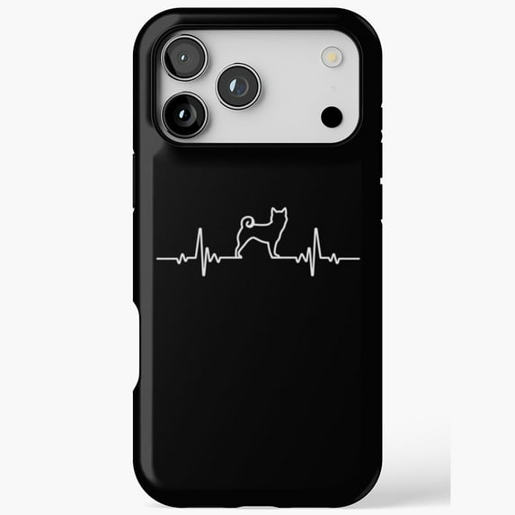 A Heartbeat Black Shiba Inu Themed Dog Graphic iPhone 11 through 17 Pro ...