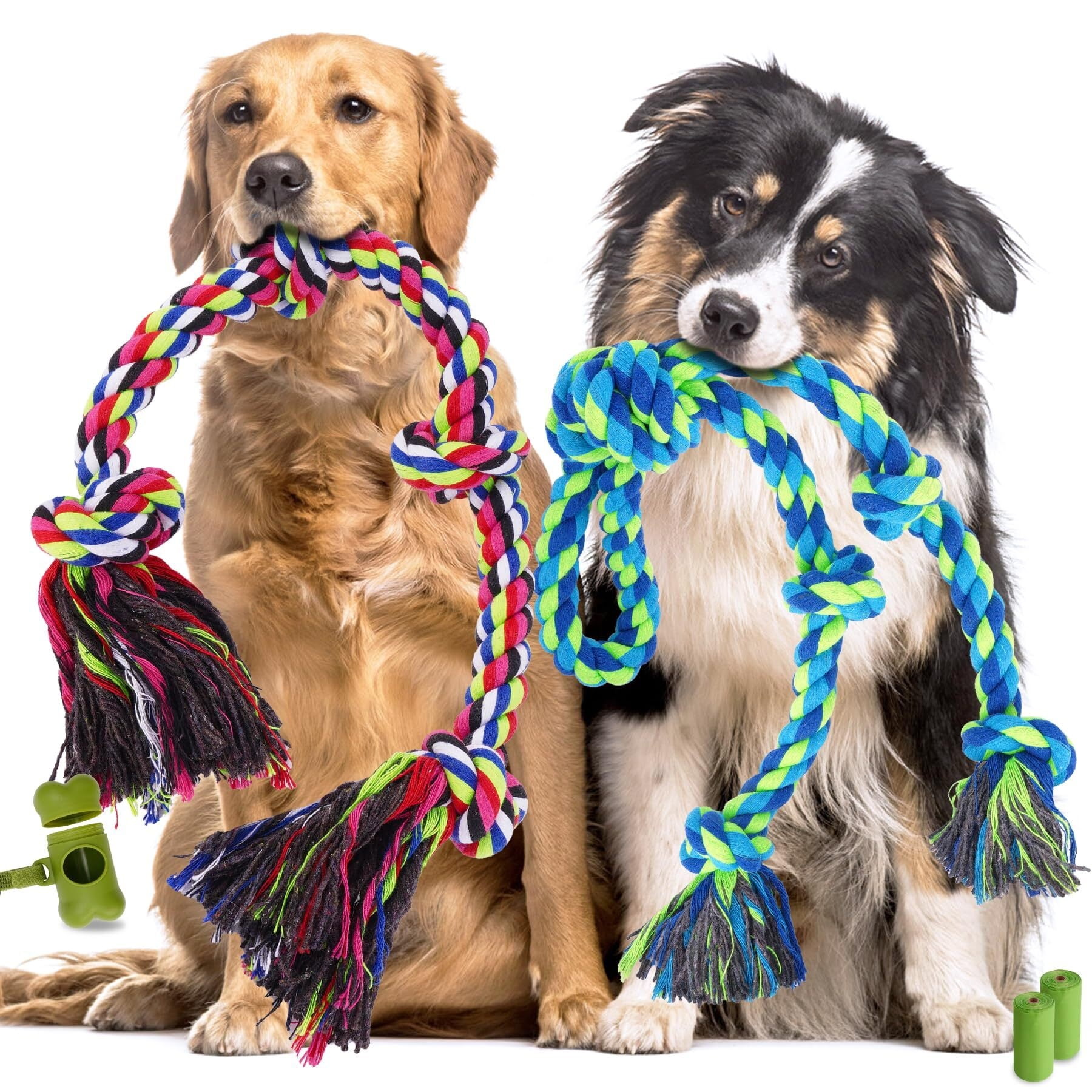 A Heavy Duty Dog Rope Toys for Aggressive Chewers, Tough Tug of War Dog ...