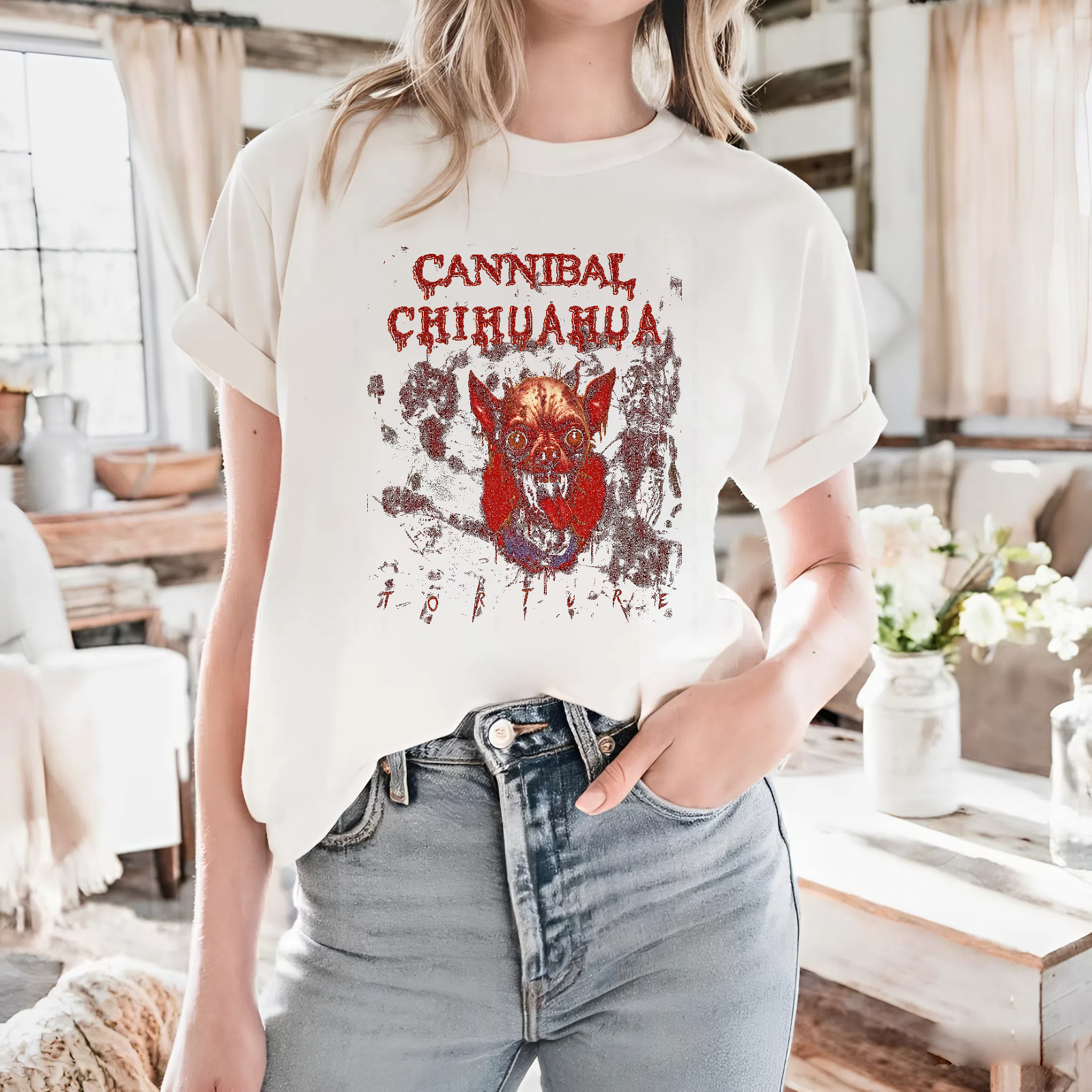 A Heavy Metal Chihuahua Dog A Funny And Gory Music Parody Style Unisex ...