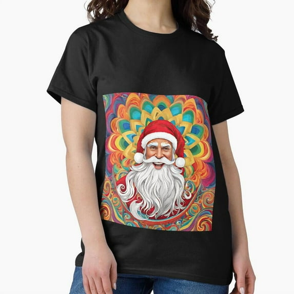 A Hippy St. Nick Claus 03 Funny Christmas Holiday 60s 70s Retro H8639 T ...