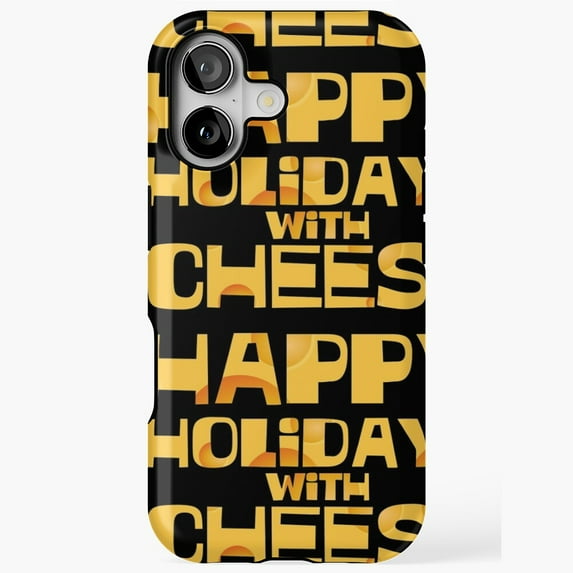 A Holiday Cheese Text Art Protective Case for iPhone 11 12 13 14 15 16 ...