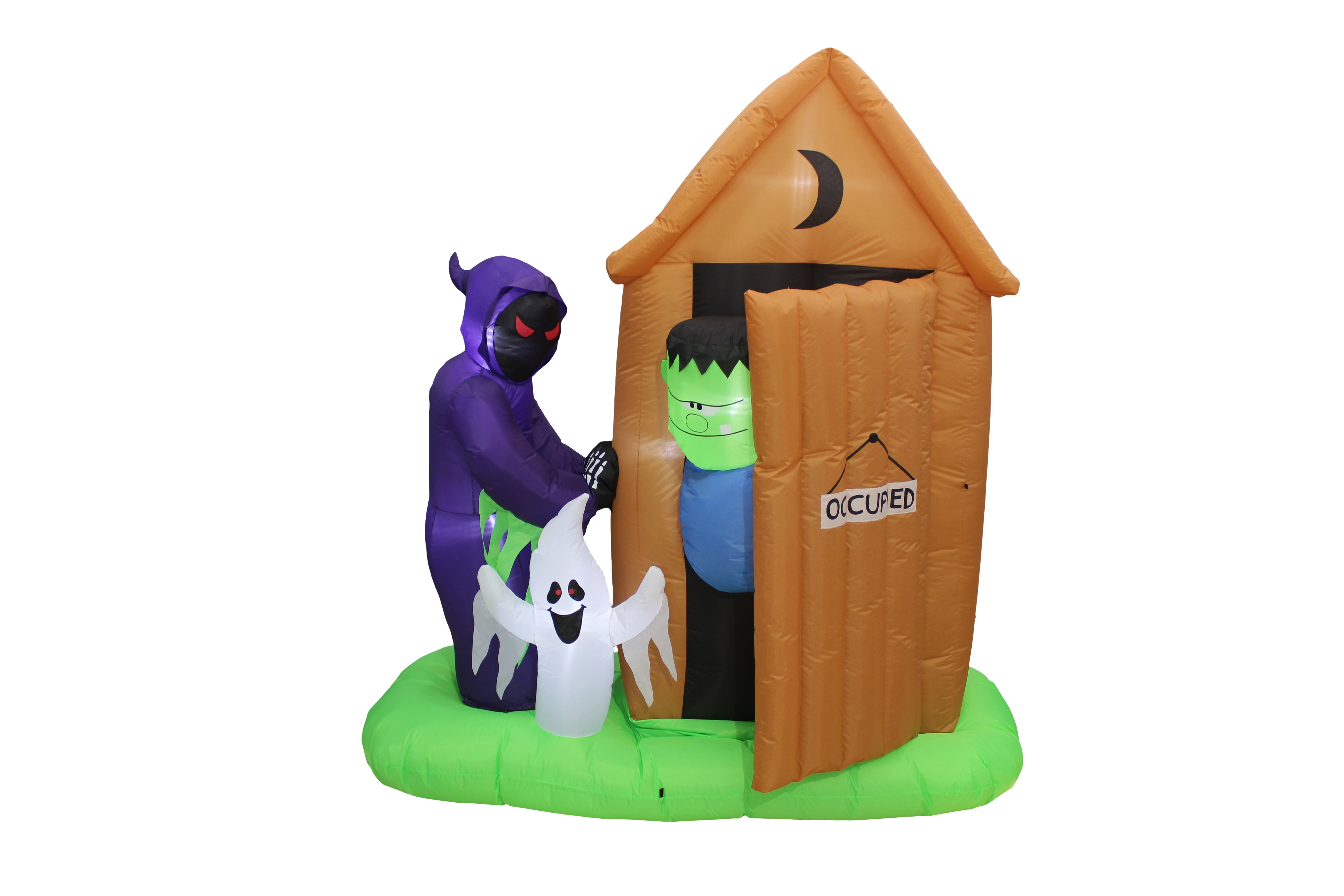 A Holiday Company 6ft Inflatable Animated Monster Outhouse Scene, 6.5 ...