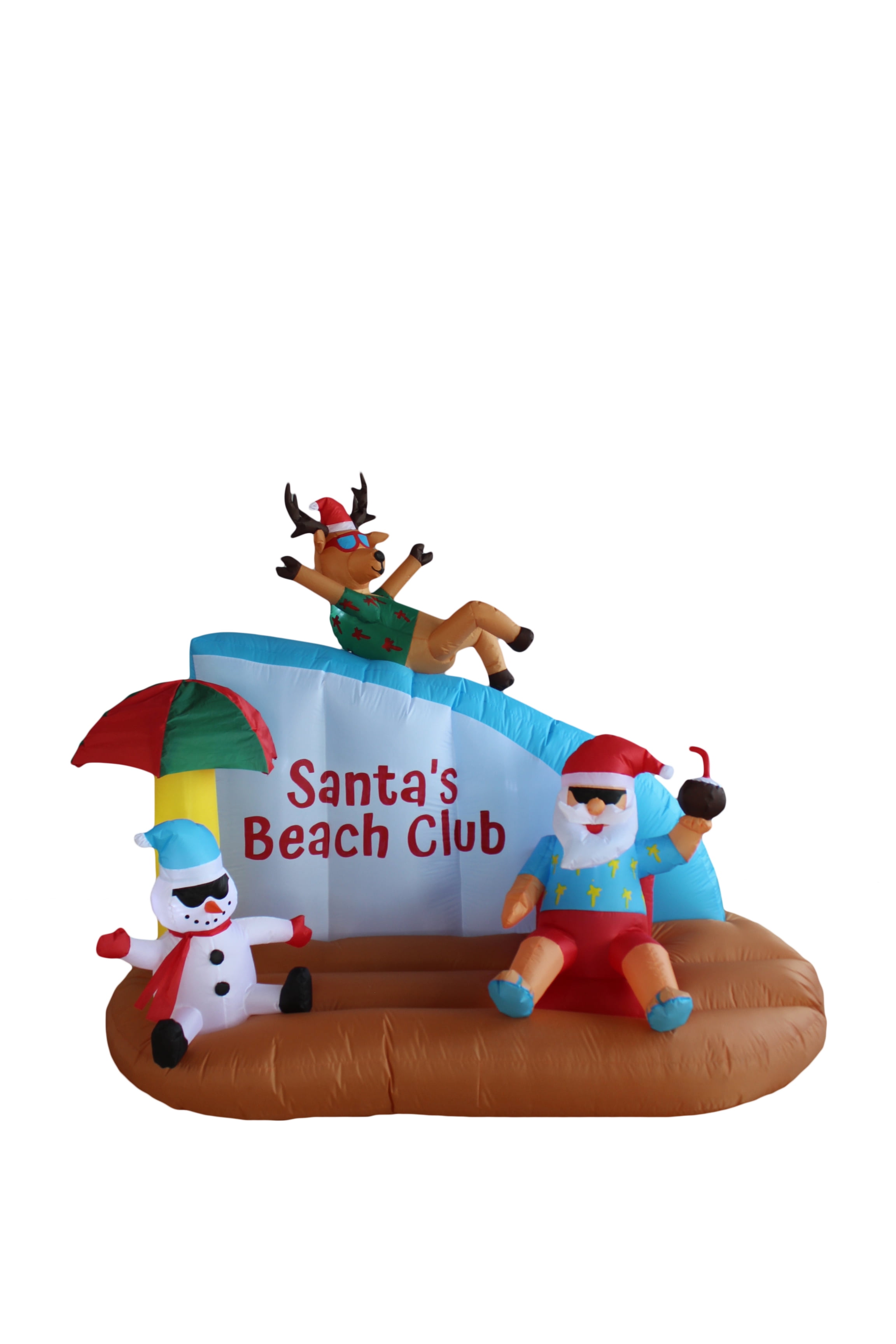 A Holiday Company 8ft Tall Santa's Beach Club with Shimmer Light, 6 ft ...