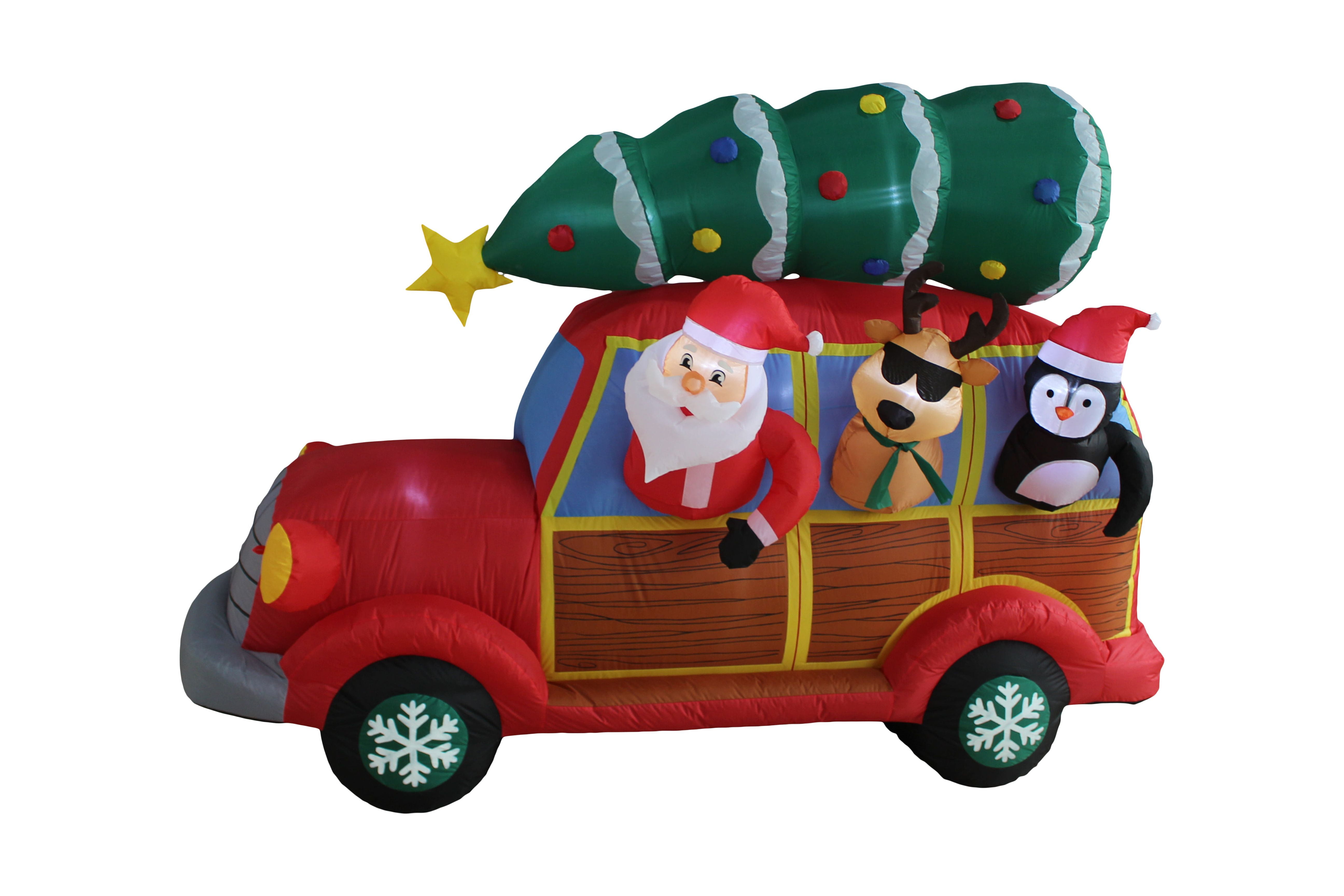 A Holiday Company 8ft Wide Santa's Christmas Woody Van, 5 ft Tall ...
