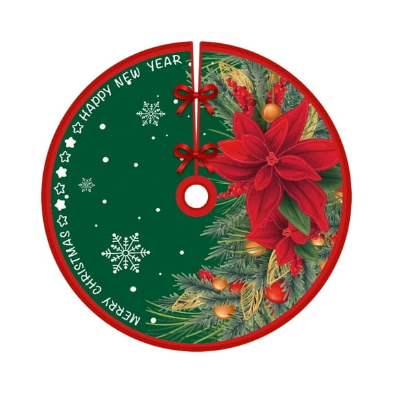 A Holiday Tree Skirt Christmas 35.43 Inches Diameter Red Gold ...
