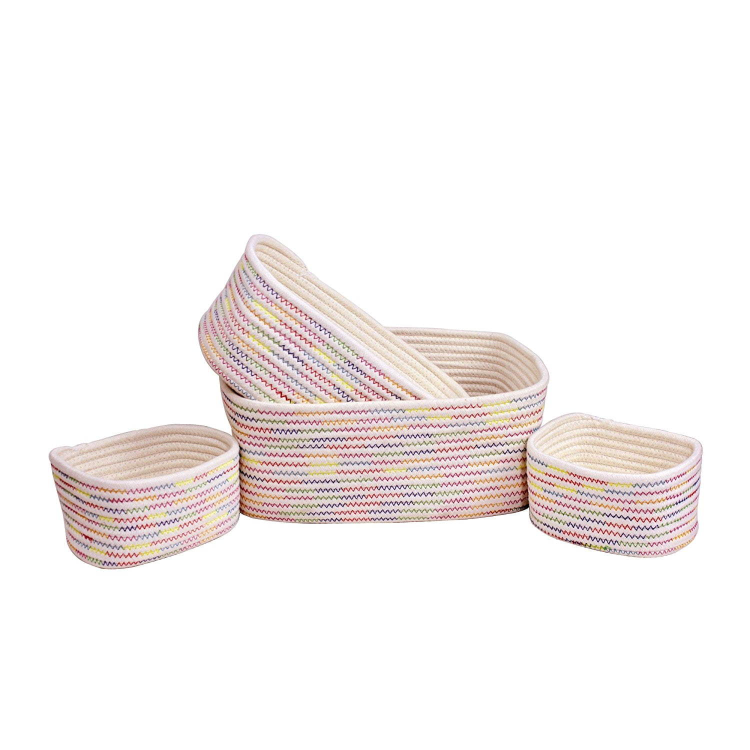 A*Homeist Cotton Rope Woven Soft Storage Baskets, Decorative Nursery ...