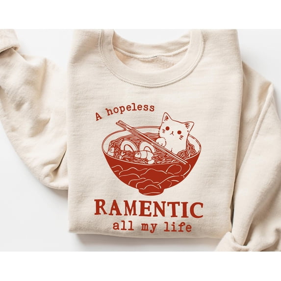 A Hopeless Ramentic TShirt Funny Cat TShirt Retro Graphic Shirt Cat ...