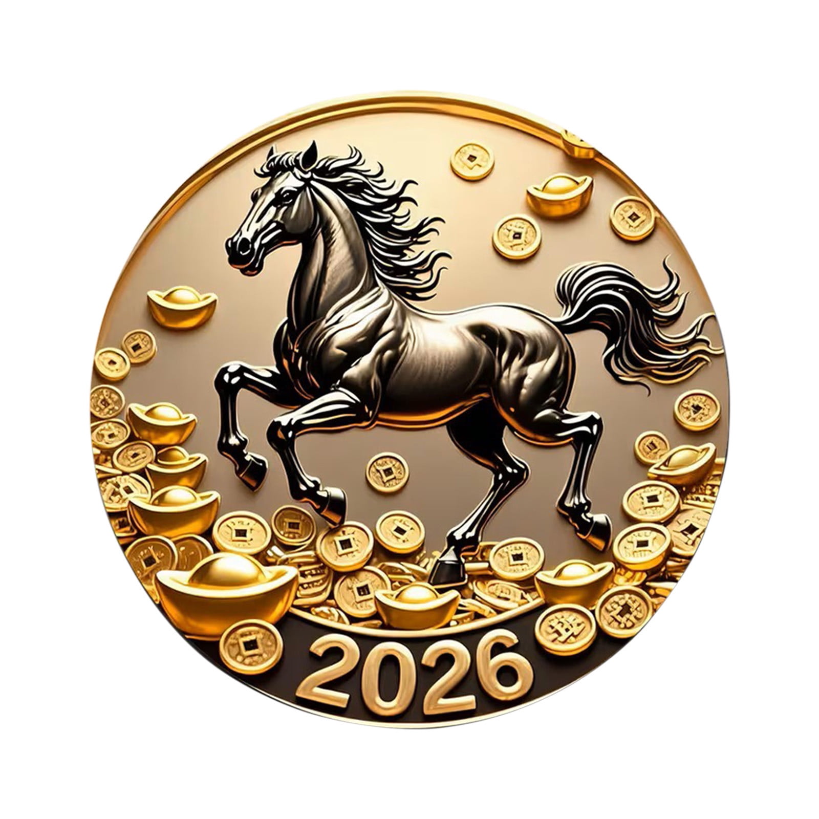 A Horse Pattern Magnet Creative Art Refrigerator Round Funny Magnet For ...