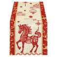 A Horse Pattern Table Runner For Lunar New Year Celebration And Family ...