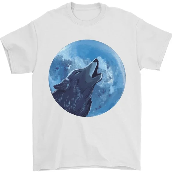 A Howling Wolf Full Moon Werewolves T-Shirt - Walmart.com