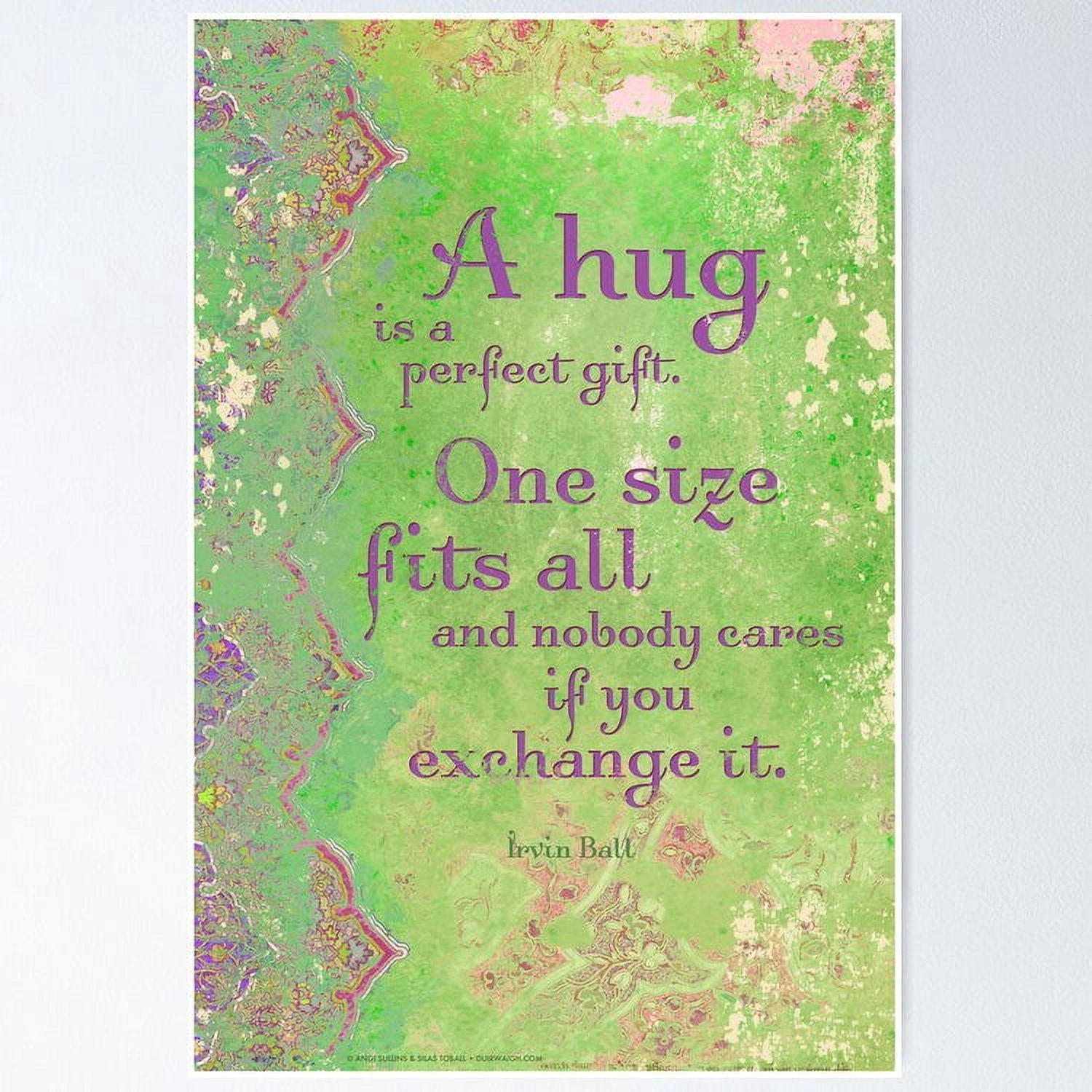 A Hug Is A Perfect Gift Poster- Unframed Poster | Wall Art | Perfect ...
