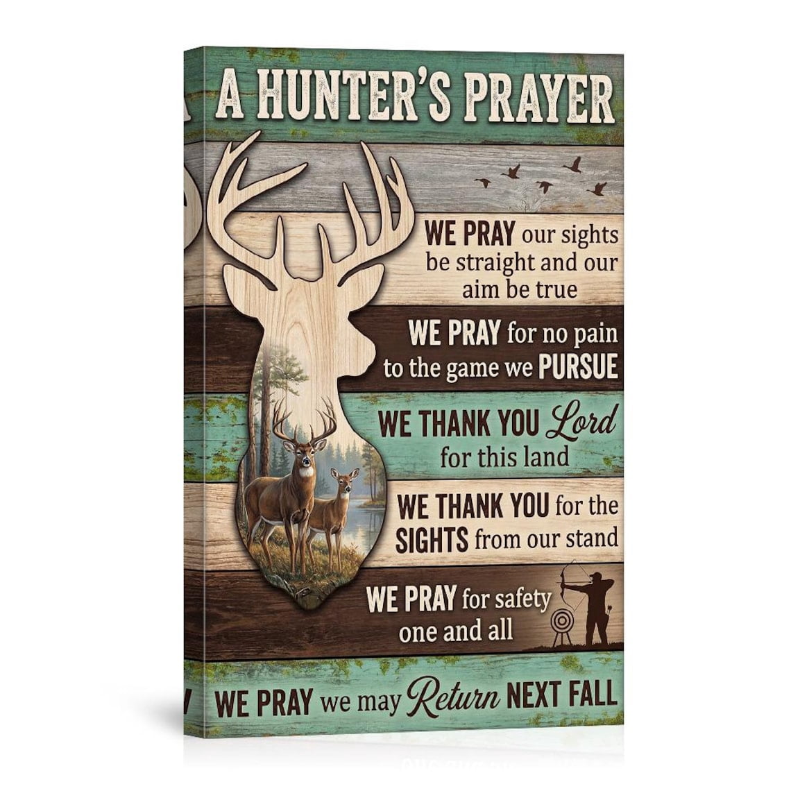 A Hunter S Prayer Deer Christian Hunting Cabin Rustic For Bedroom ...
