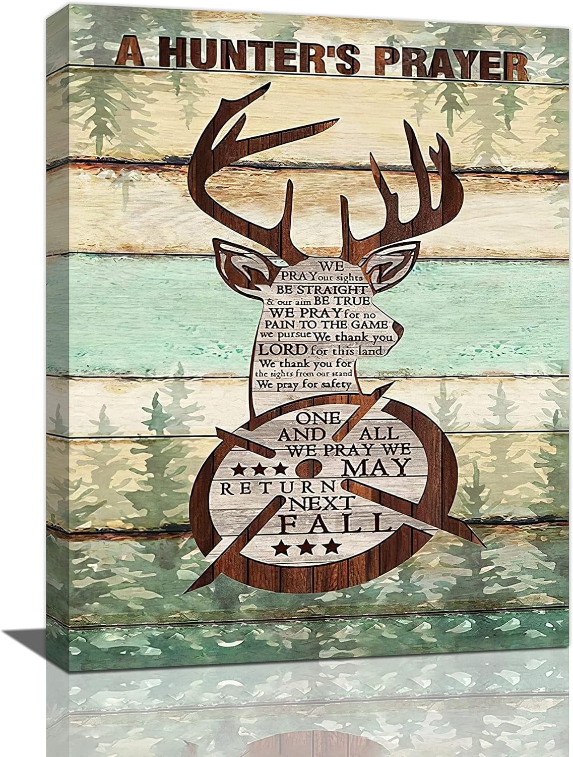 A Hunter''s Prayer Country Deer Wall Art Farmhouse Elk Decoration ...