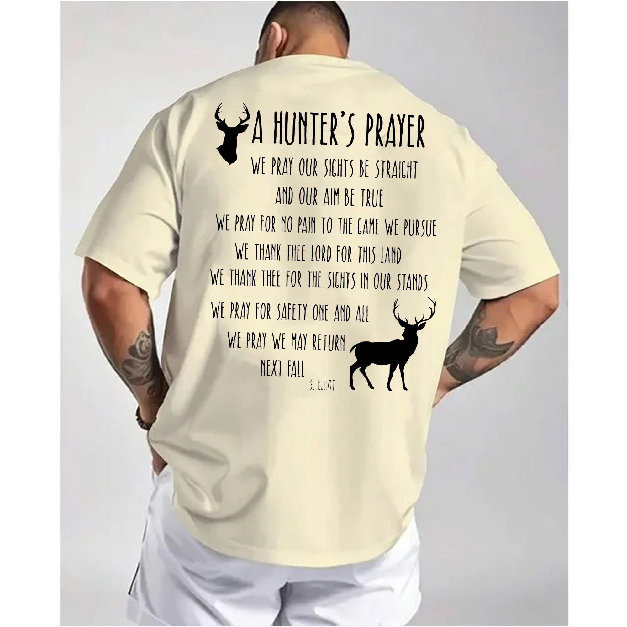 "A Hunter’s Prayer" Hunting T-Shirt – Deer Silhouette & Inspirational ...