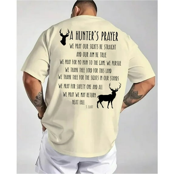 "A Hunter’s Prayer" Hunting T-Shirt – Deer Silhouette & Inspirational ...