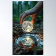 A Hyperdetailed Macro Image Of A Small Pool Of Water On The Forest ...
