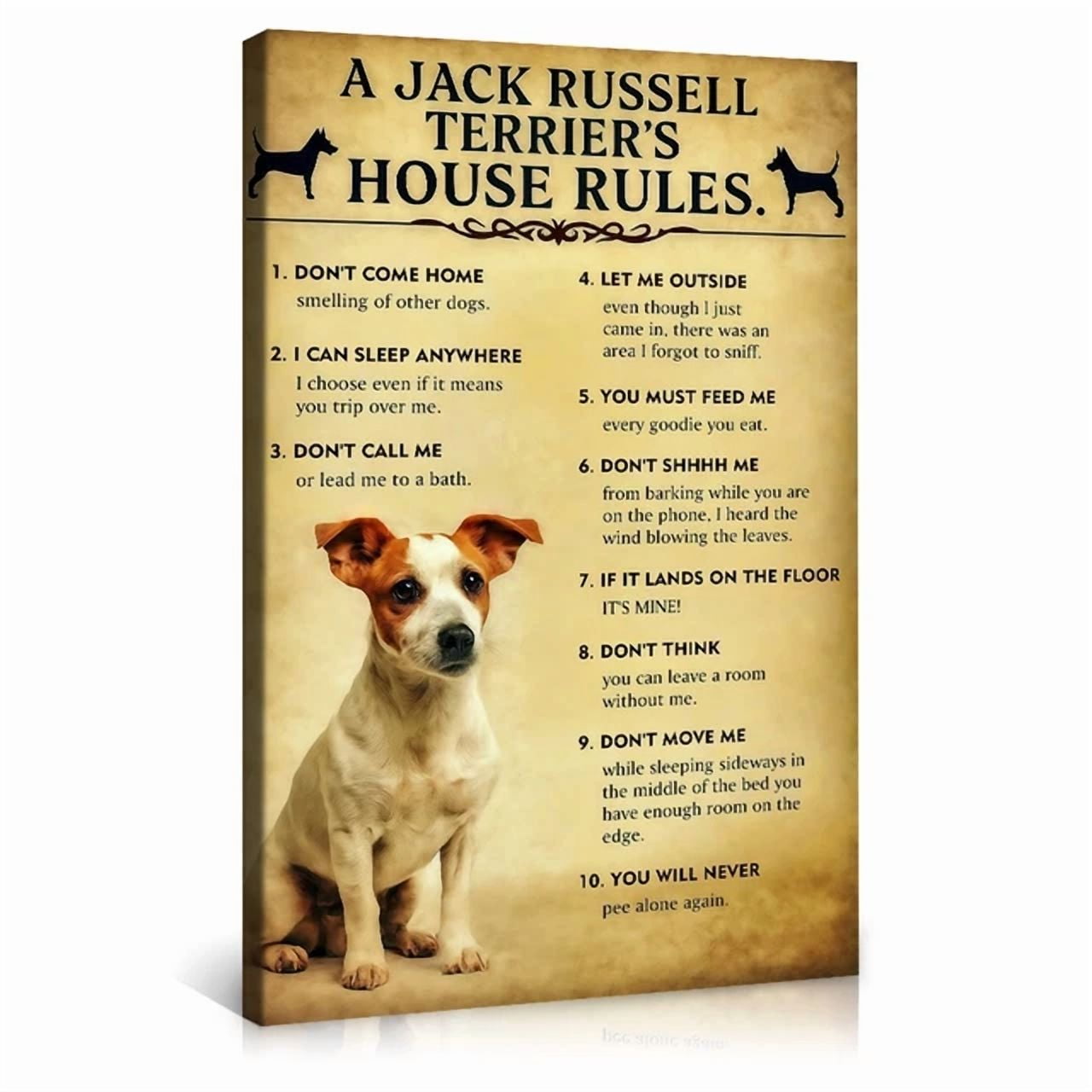 A Jack Russell Terrier'S House Rules Poster Funny Dog Wall Art Prints ...