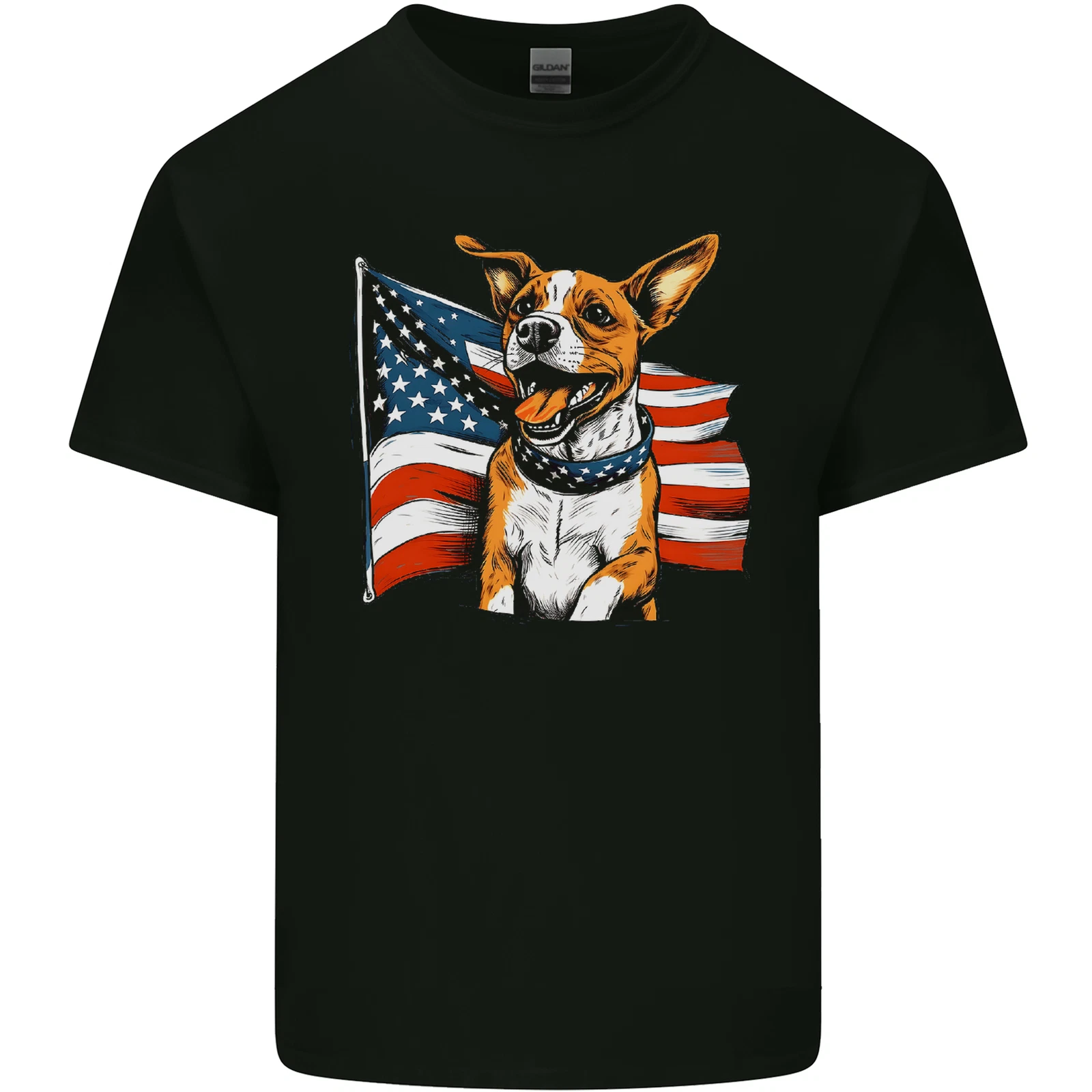 A Jack Russell With USA Flag America for a Patriotic and Dog and H9587 ...