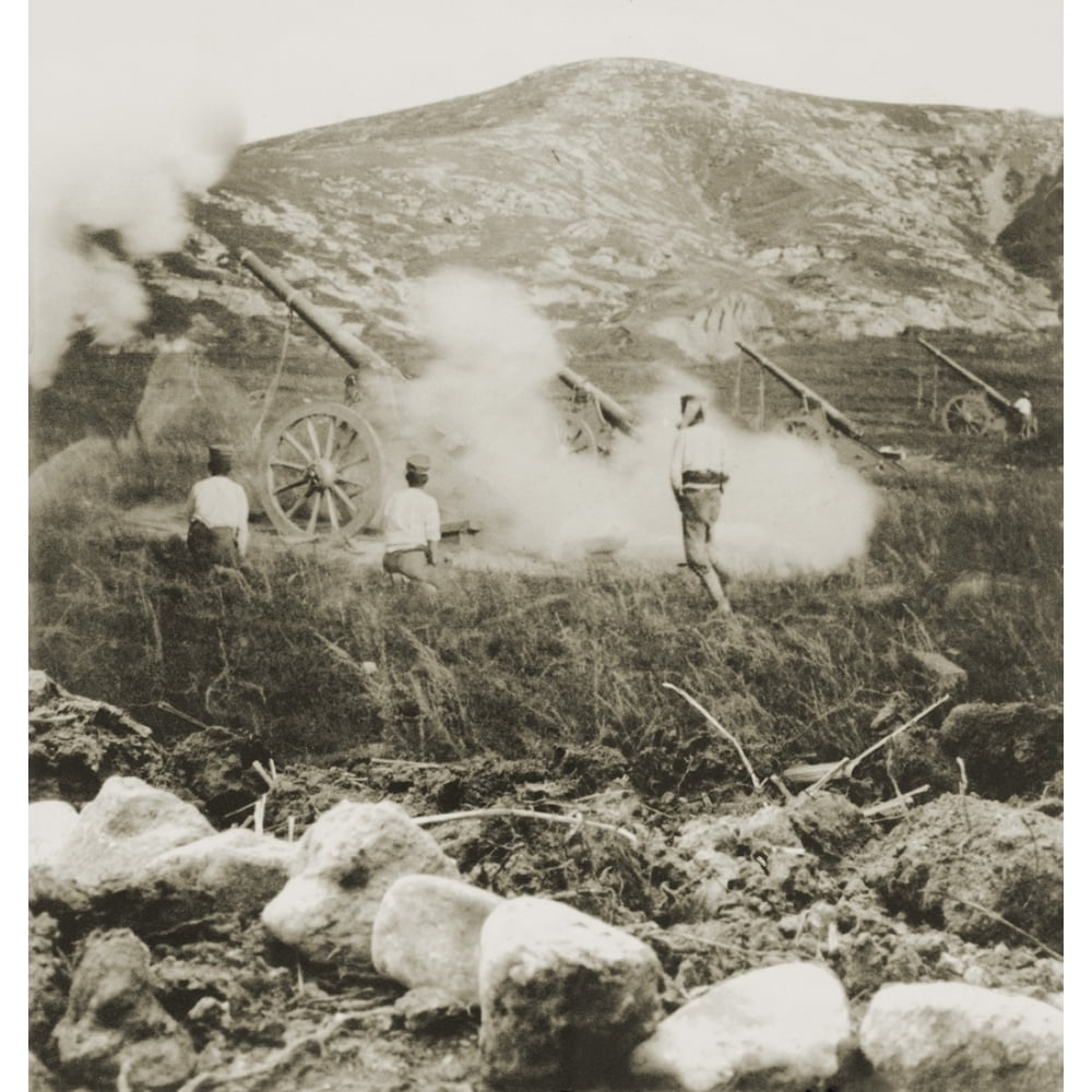 A Japanese Field Battery Firing Shells Into Russian Positions During ...