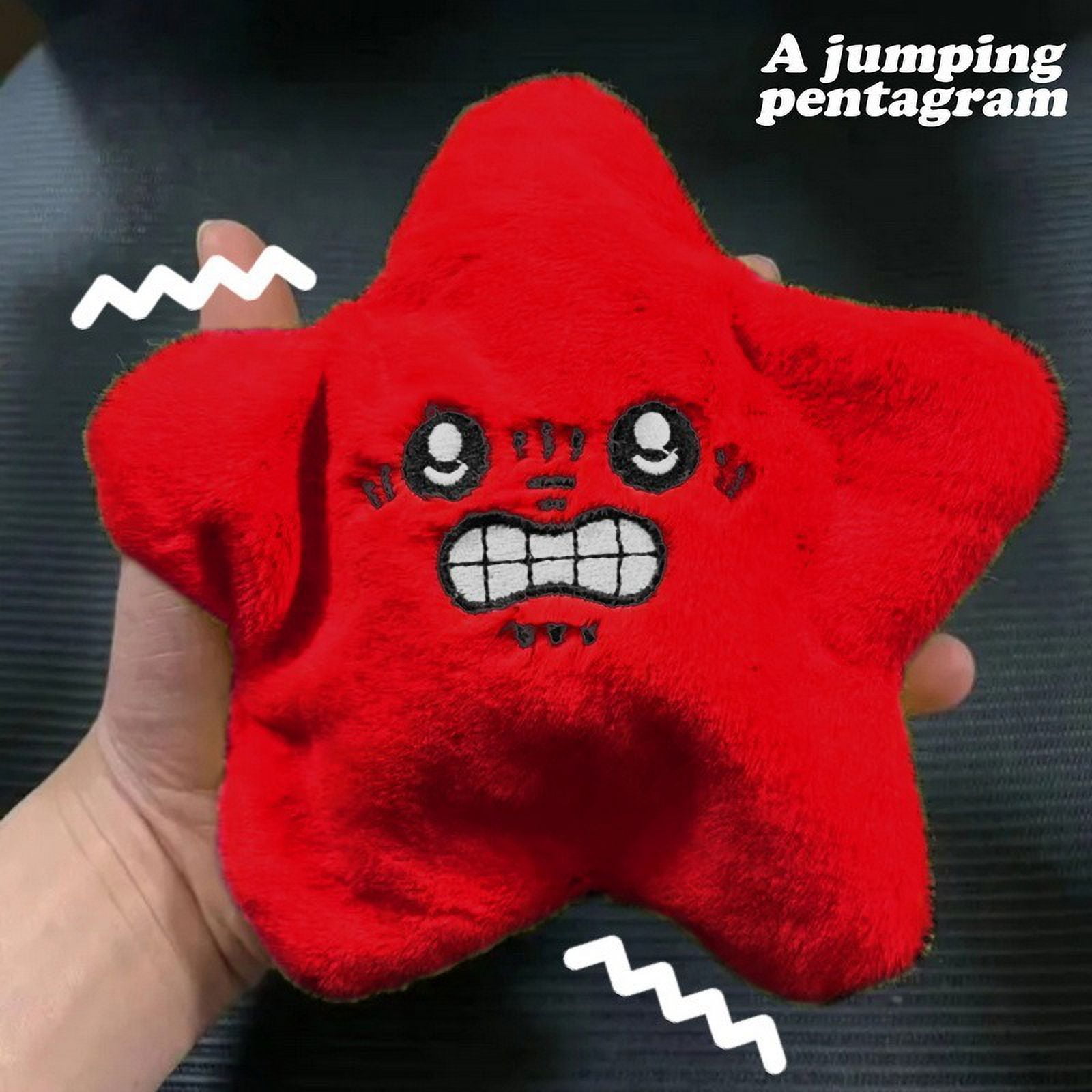 A Jumping Star Plush Toy Funny Angry Moving Stars Keychain Doll ...