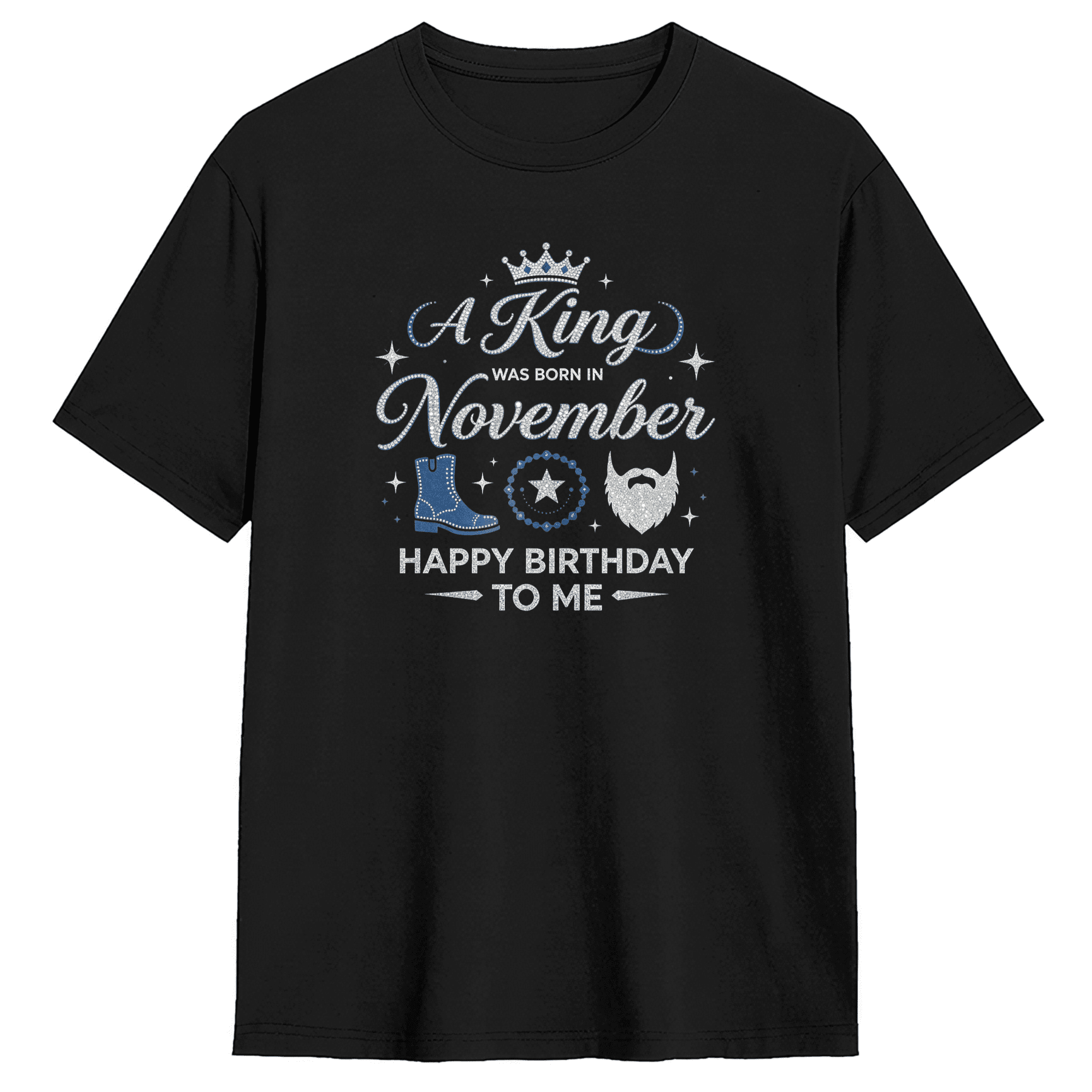 A King Was Born In November Happy Birthday Cool Graphic Tee for Men ...
