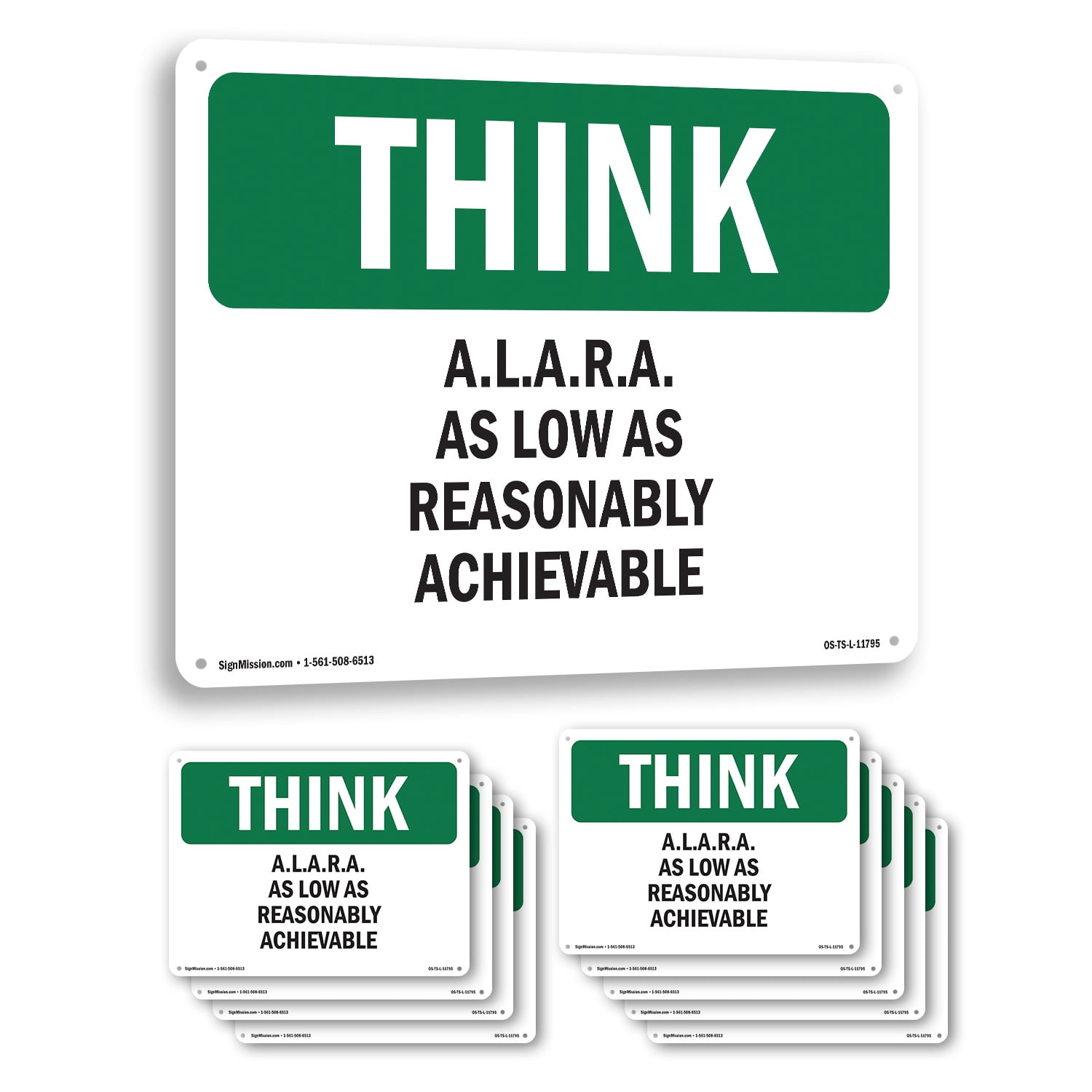 A.L.A.R.A. As Low As Reasonably Achievable OSHA Think Aluminum Sign 10 ...