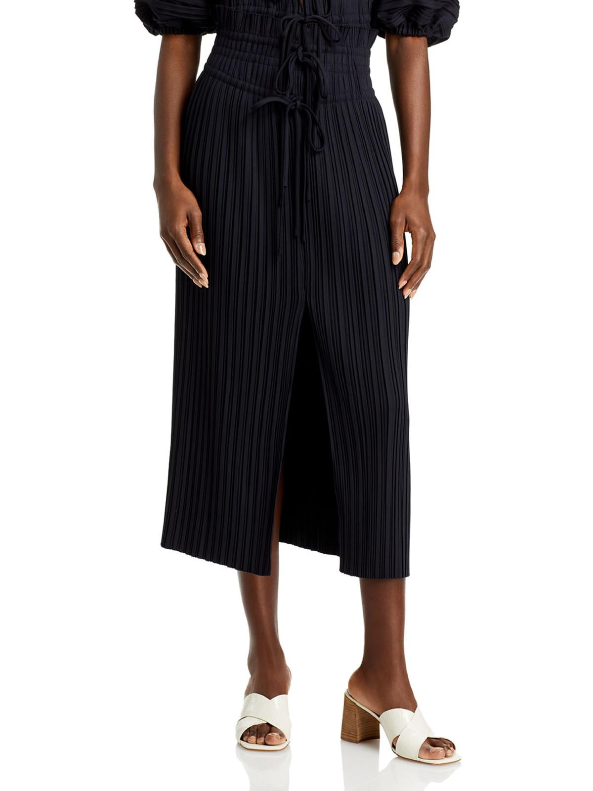 A.L.C. Womens Stella Paperbag Shutter Pleat Midi Skirt - Walmart.com