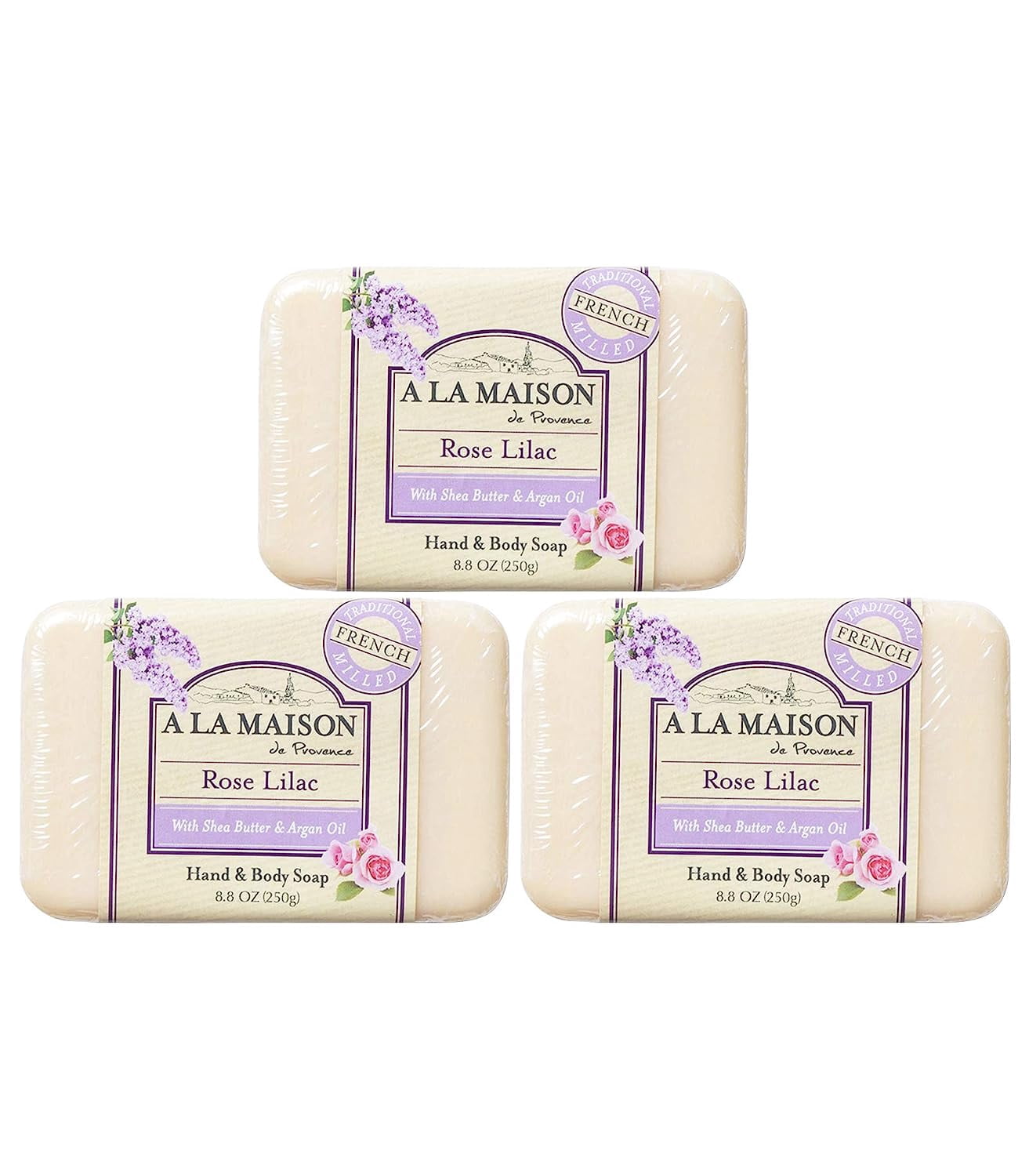 A LA MAISON Rose Lilac Bar Soap - Triple French Milled Natural ...