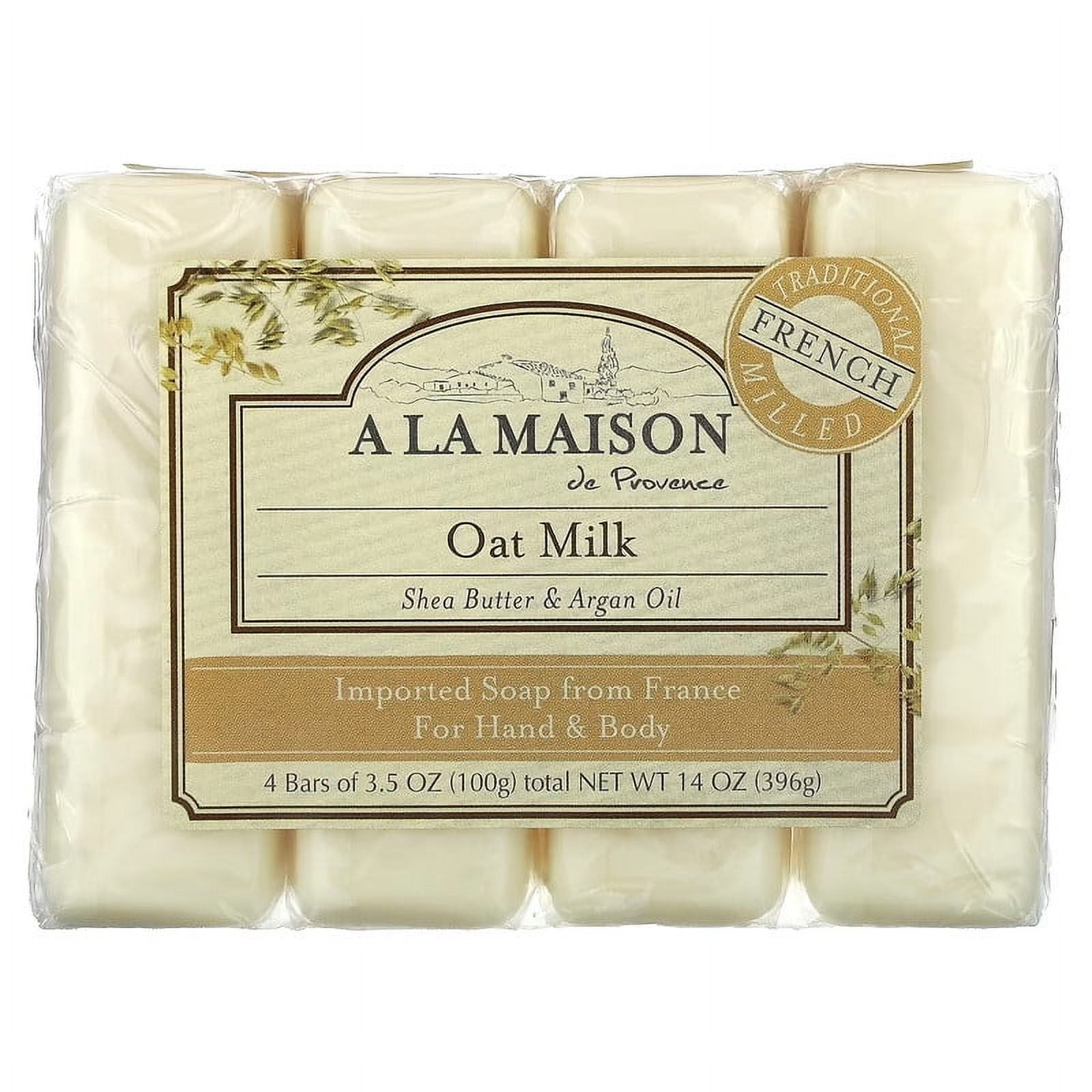 A La Maison Oat Milk Bar Soap with Shea Butter and Argan Oil - 4 Bars ...
