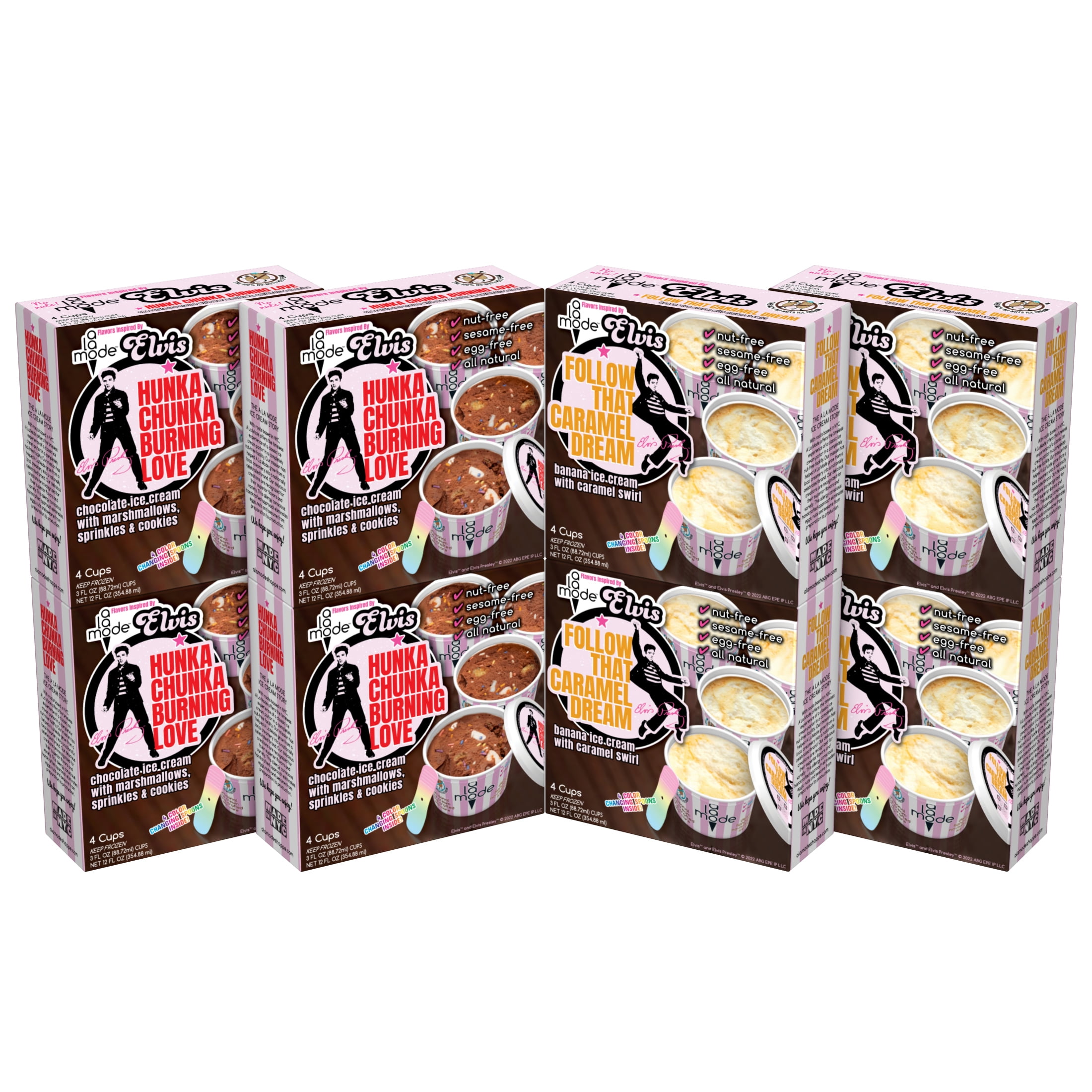 A La Mode Elvis flavors filled with 4 boxes of Hunka Chunka Burning ...