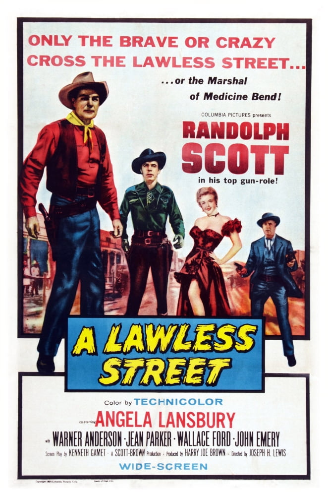 A Lawless Street Us Poster Art From Left: Randolph Scott Michael Pate ...