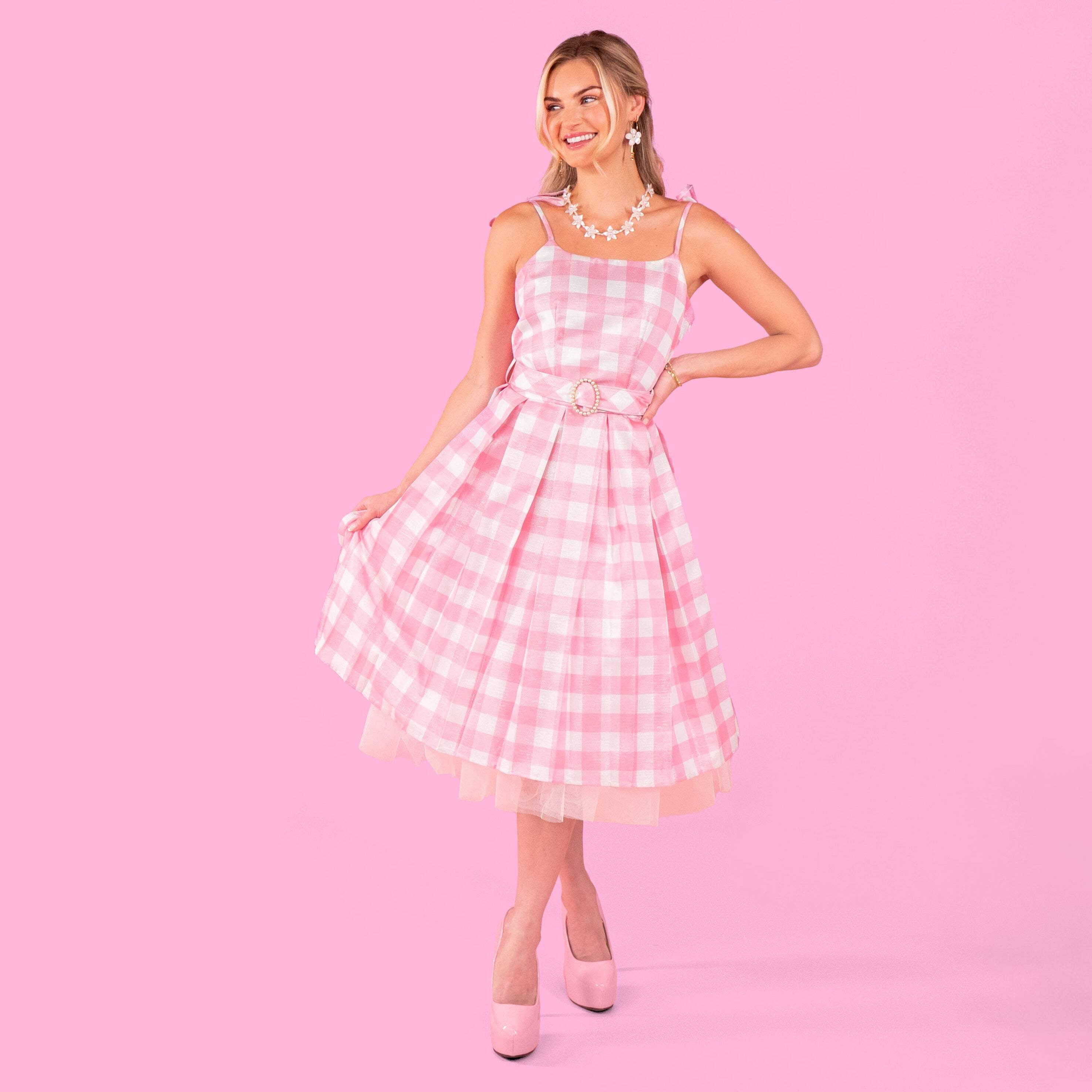 A Leading Role x Mattel Barbie Pink Gingham Premium Adult Dress Up ...