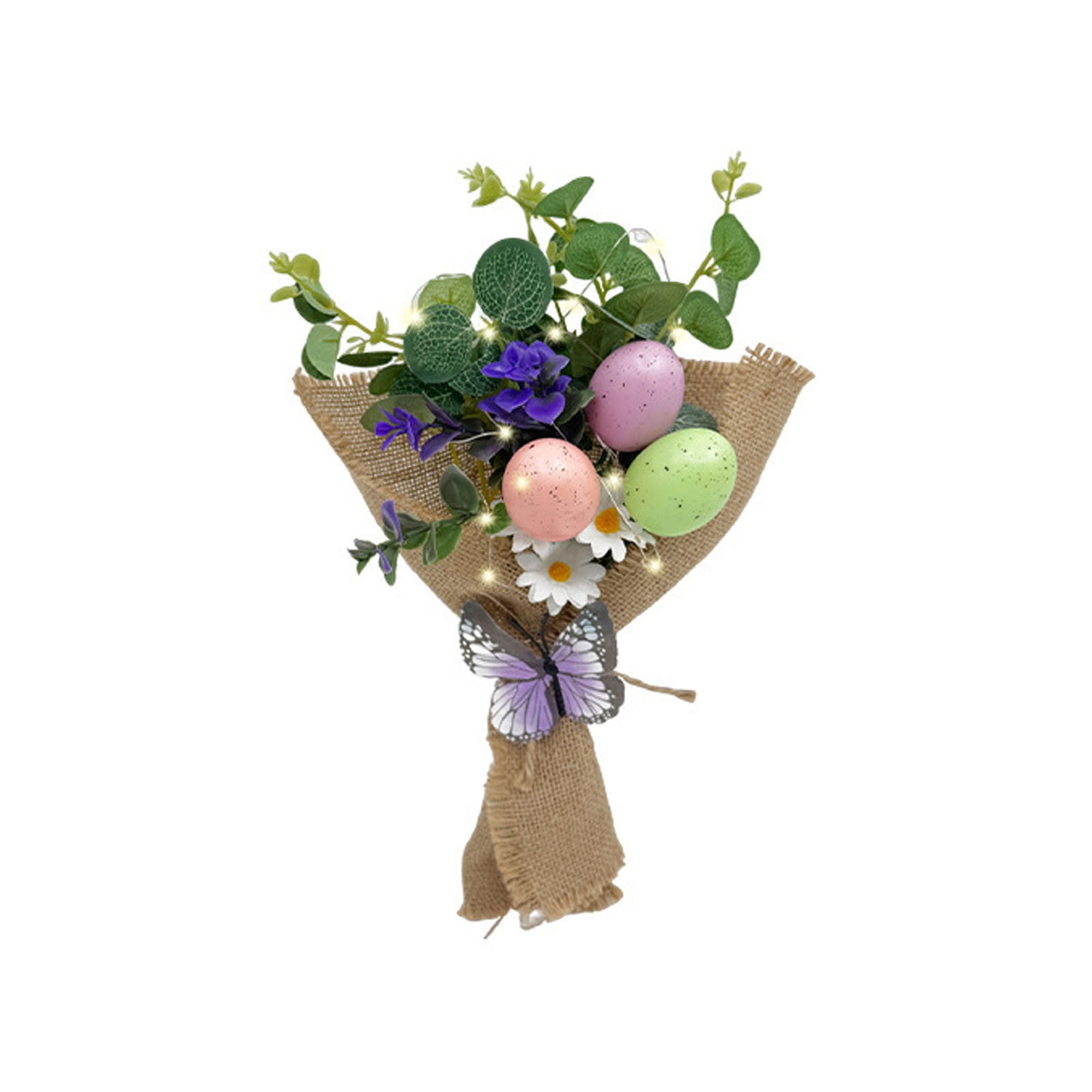 A Led Light-Up Artificial Flower Holders With Easter Egg Decorations ...