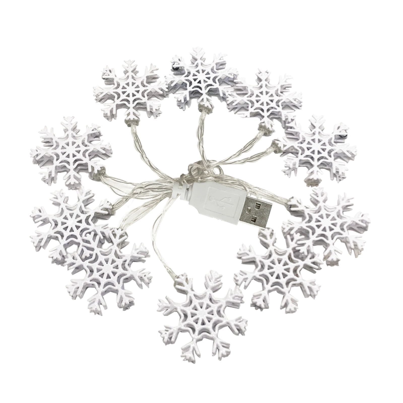 A Led Snowflake Light String With 10 Lights And Usb Power For Christmas ...