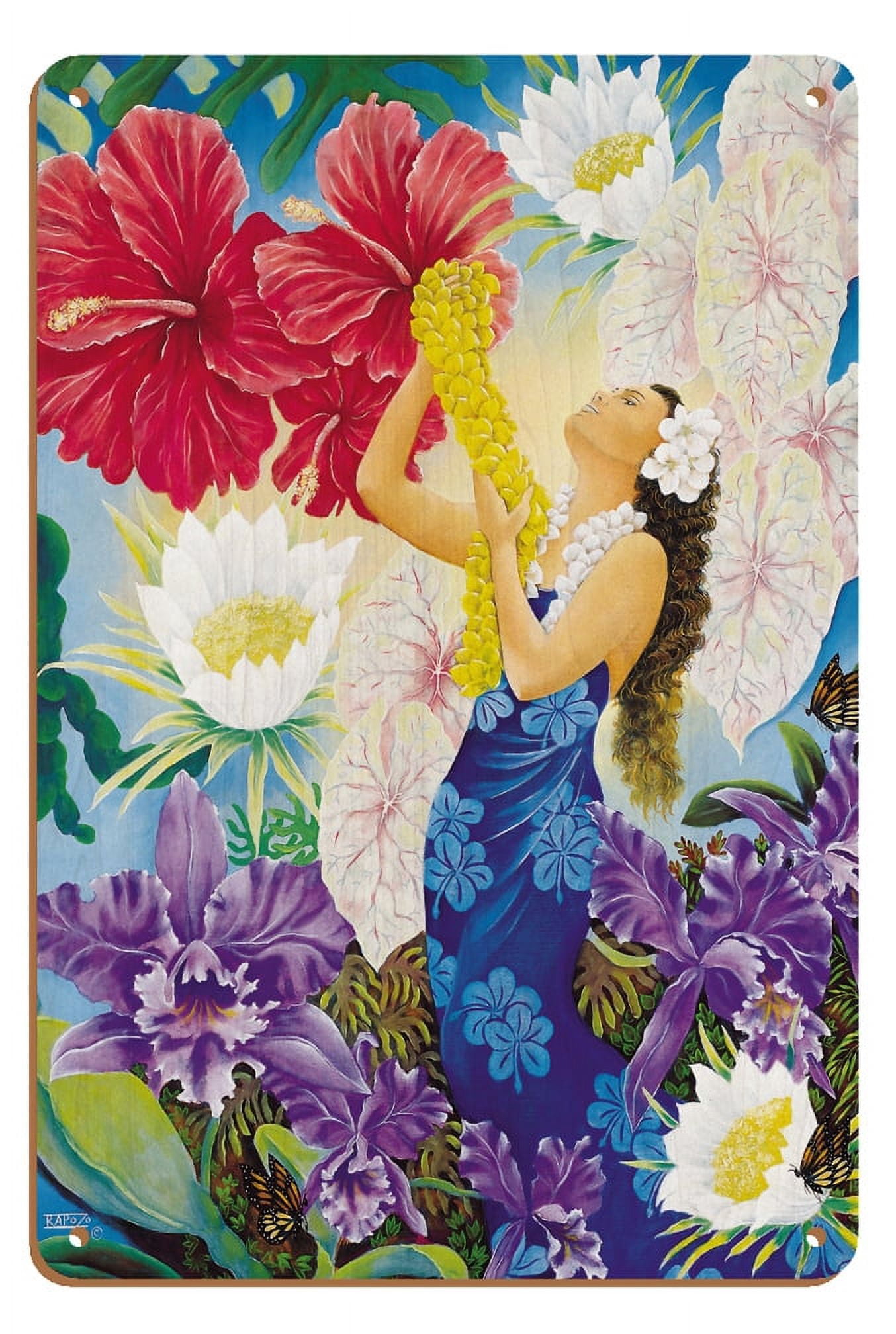 A Lei Of Aloha - Hawaiian Hula Dancer - From an Original Color Painting ...