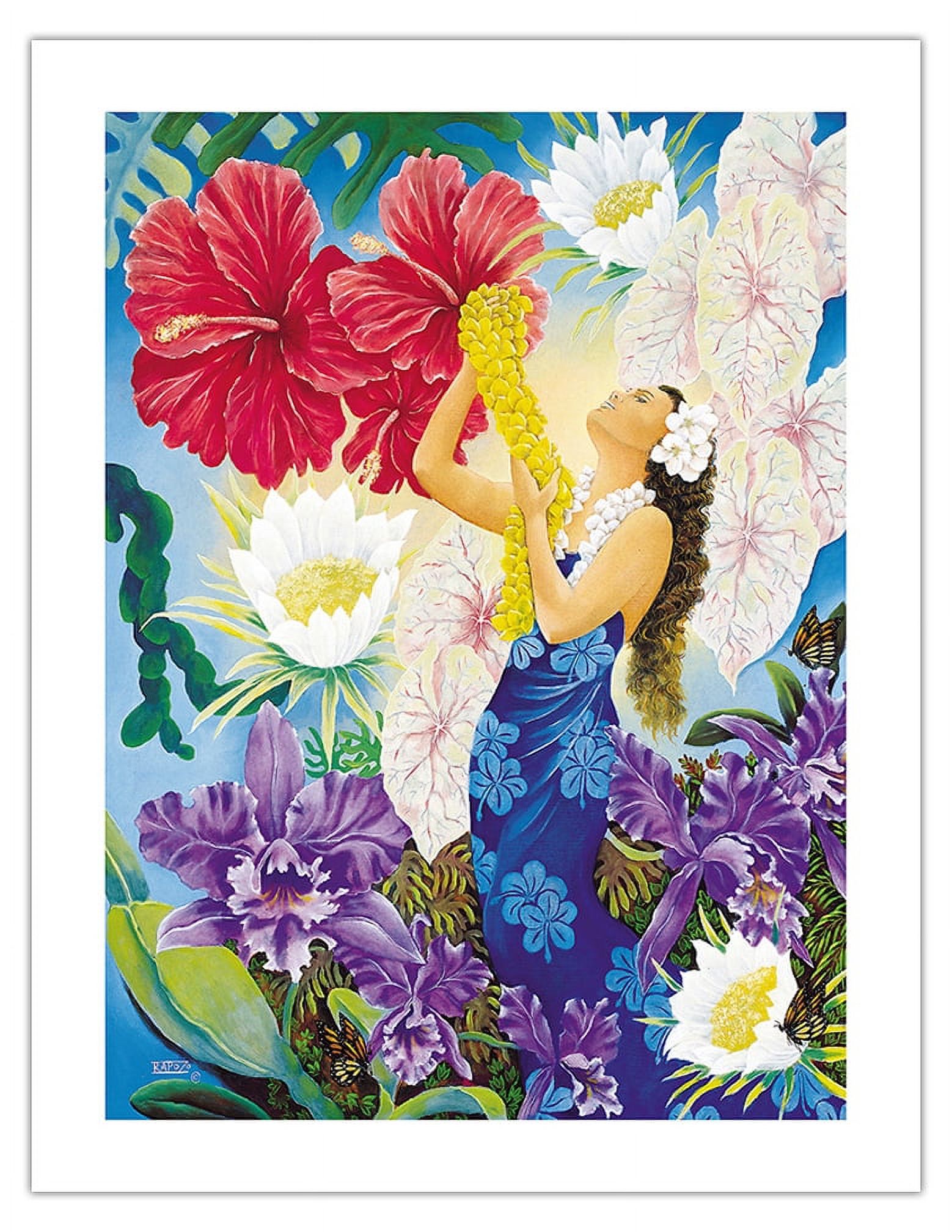 A Lei Of Aloha - Hawaiian Hula Dancer - From an Original Color Painting ...