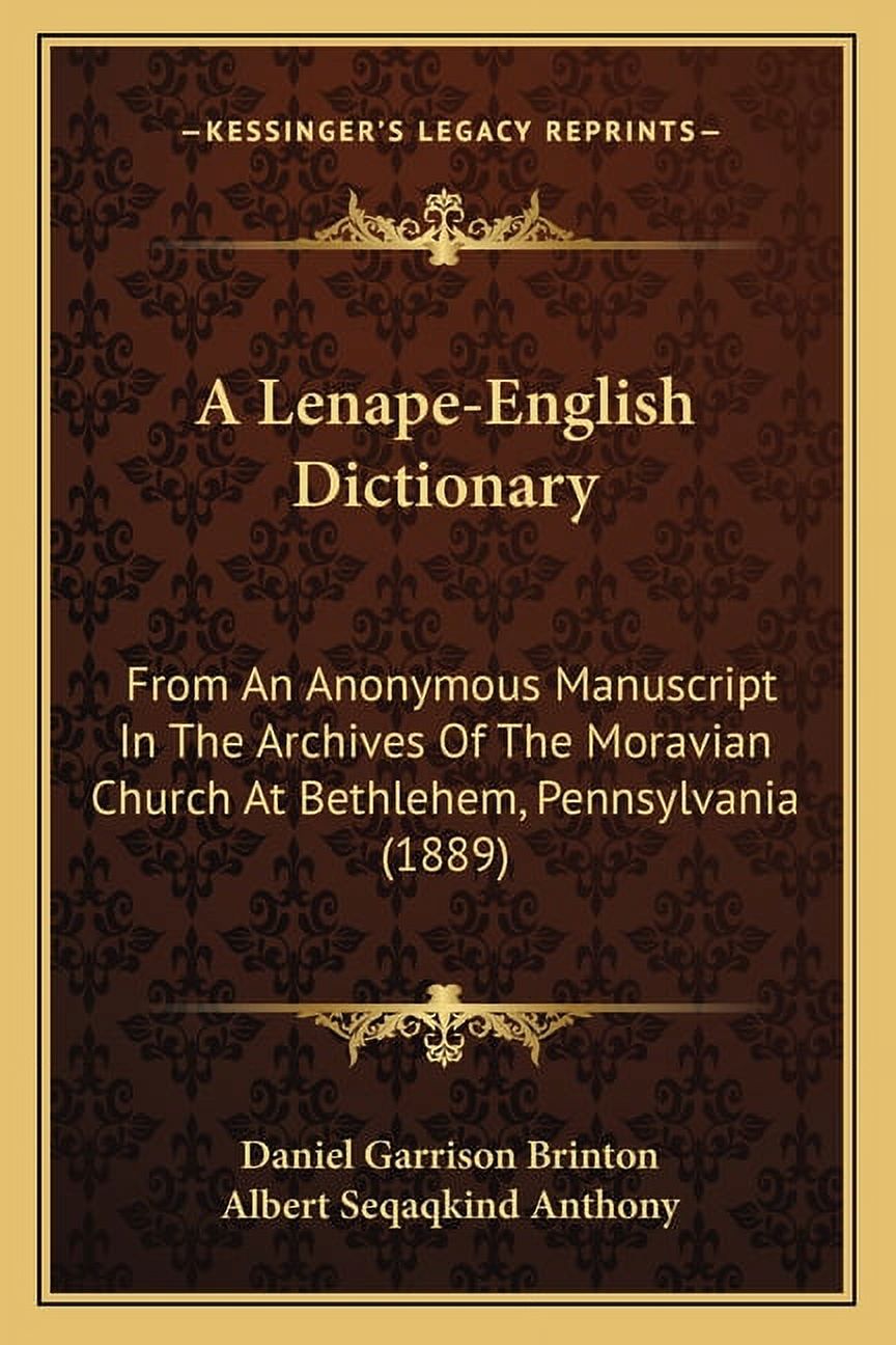 A Lenape-English Dictionary (Paperback) - Walmart.com
